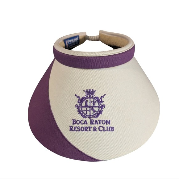 Accessories | Y2k Womens Boca Raton Purple And White Sun Visor Hat ...